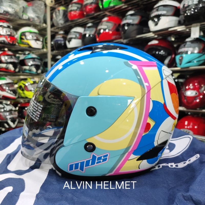 Jual helm anak tanggung mds r3 junior Doraemon future blue pastel ...