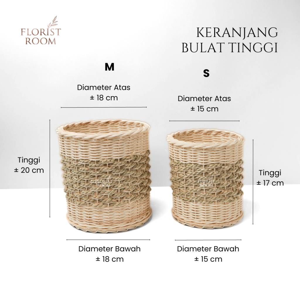 Jual Keranjang Bulat Tinggi - Flower Basket - Keranjang Bunga Local ...