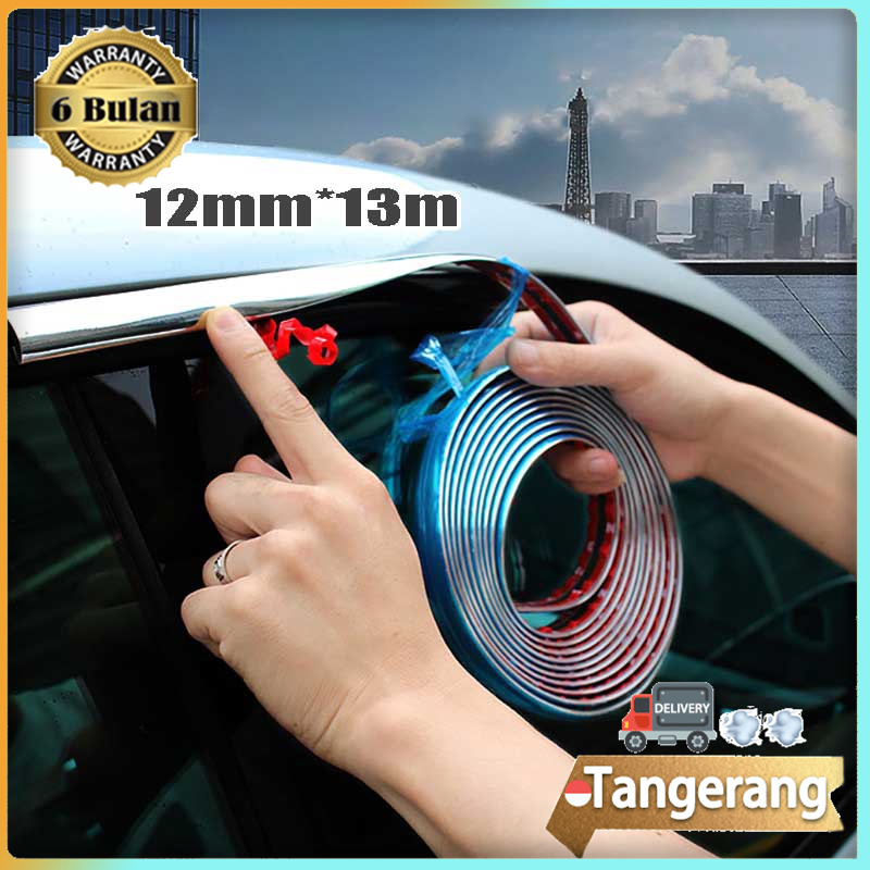 Jual 13meter List Chrome Mobil 12mm Moulding Strip Lis Chrome Silver ...