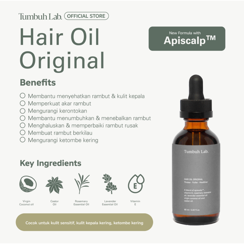 Jual Tumbuh Lab Hair Oil Original 60ML | Shopee Indonesia