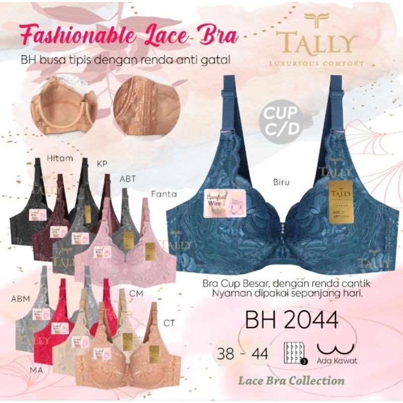 Jual Tally 2044 ️ | Bra Bh ada kawat busa tipis | Cup C | Shopee Indonesia