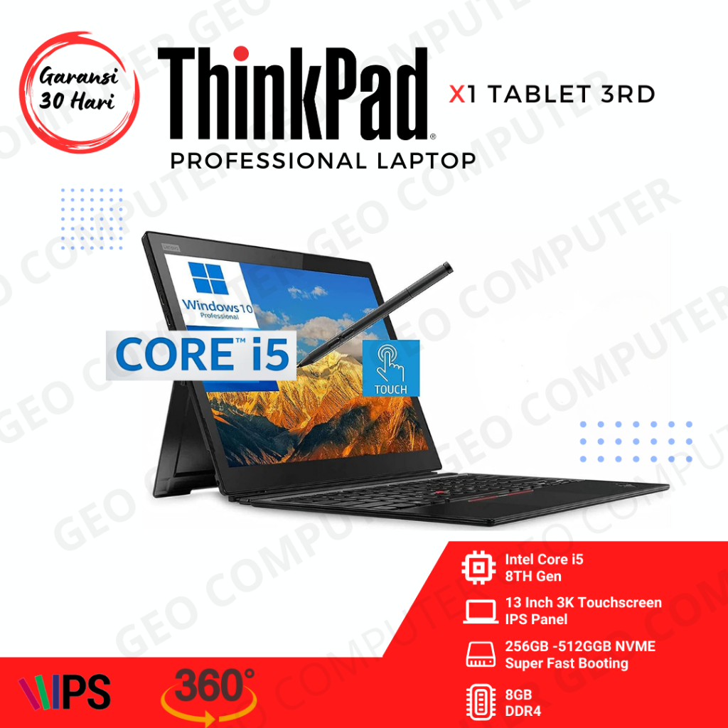 Jual Lenovo Thinkpad X1 Tablet 3RD Intel Core i5-Gen8/3K resolution ...