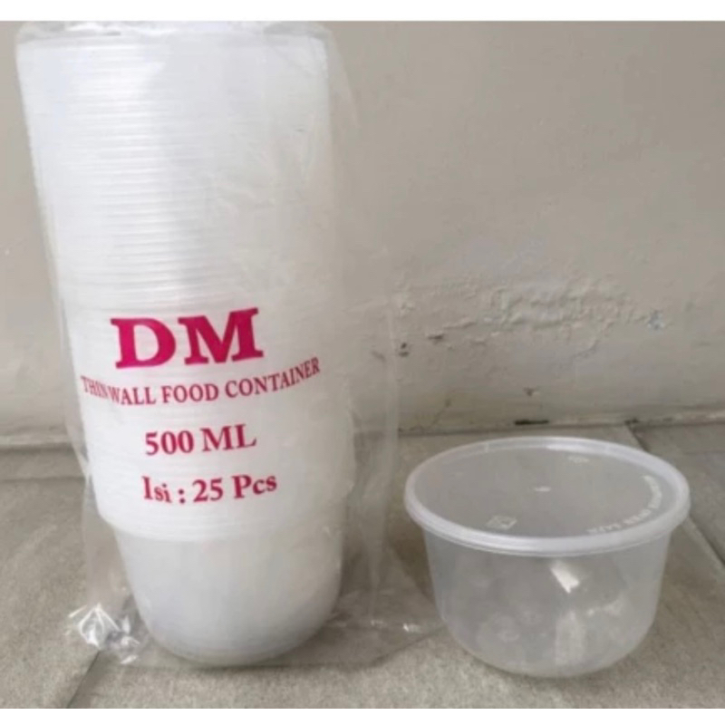 Jual THINWALL DM MANGKOK BULAT 500ML - MANGKUK PLASTIK 500 ML- ISI 25PCS | Shopee Indonesia
