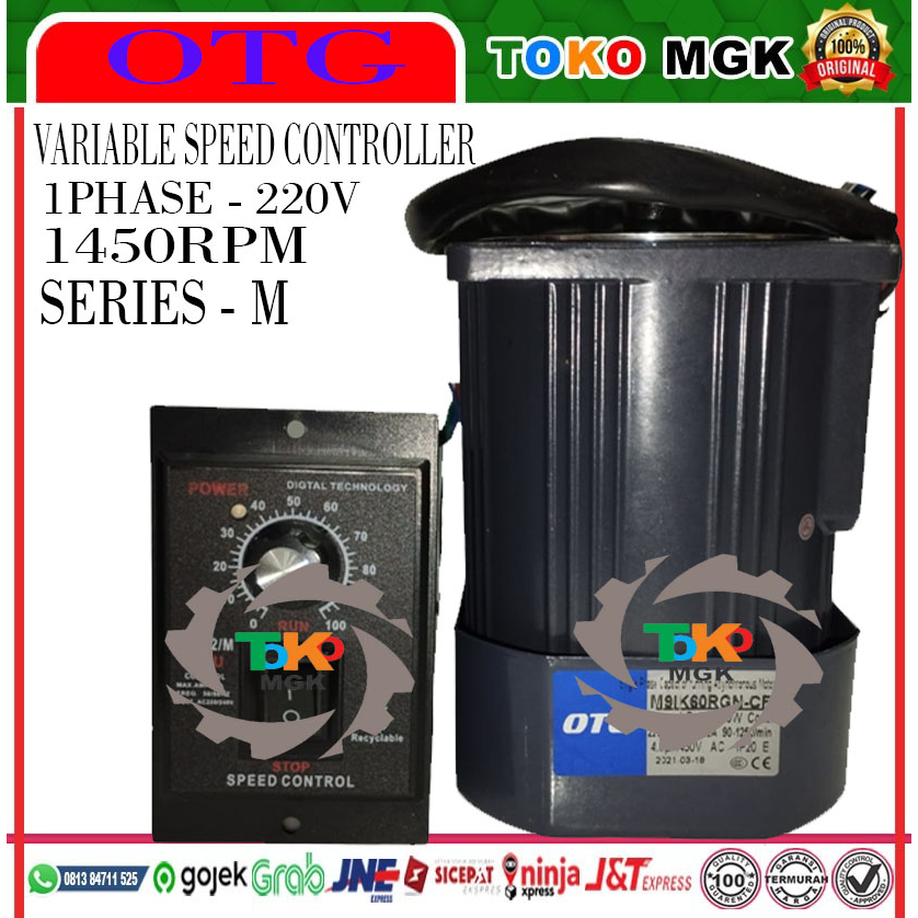 Jual OTG VARIABLE SPEED CONTROL MOTOR M9IK90RGU-CF 90WATT 1PHASE 4POLE ...