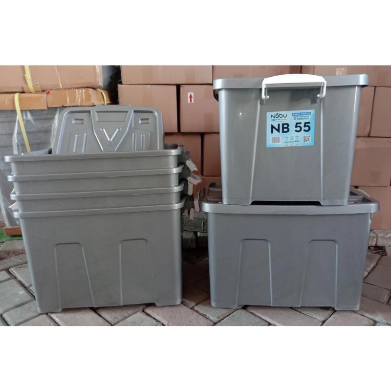 Jual Box Container 55 Liter Silver / Box Nobu / Box serbaguna ...