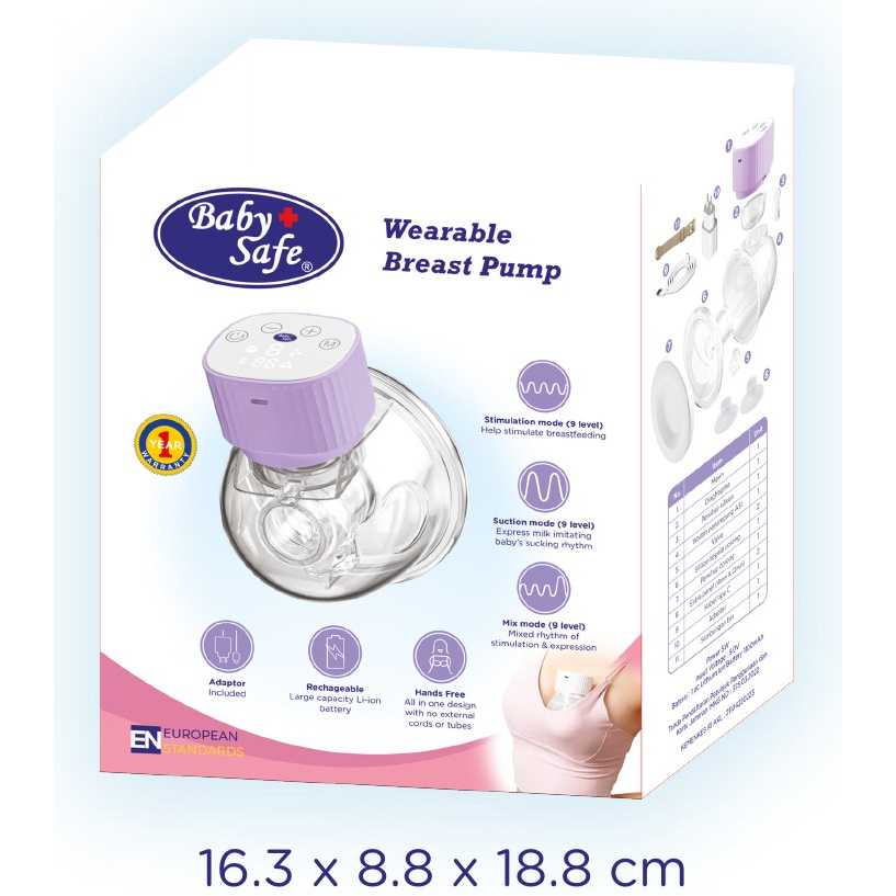Jual Baby Safe BPE03 Wearable Breast Pump - Pompa ASI Portable Wireless ...