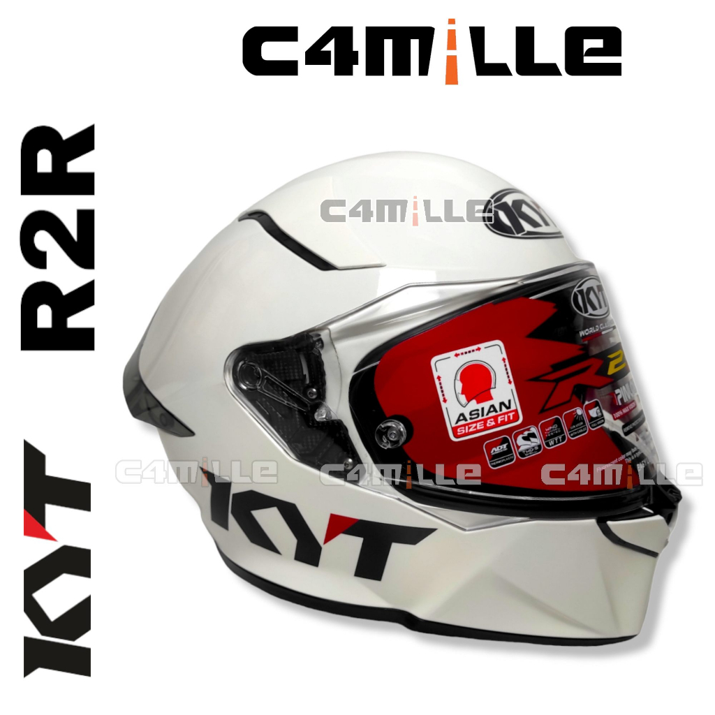 Jual HELM KYT R2R SOLID PLAIN WHITE DOUBLE VISOR FULL FACE | Shopee ...