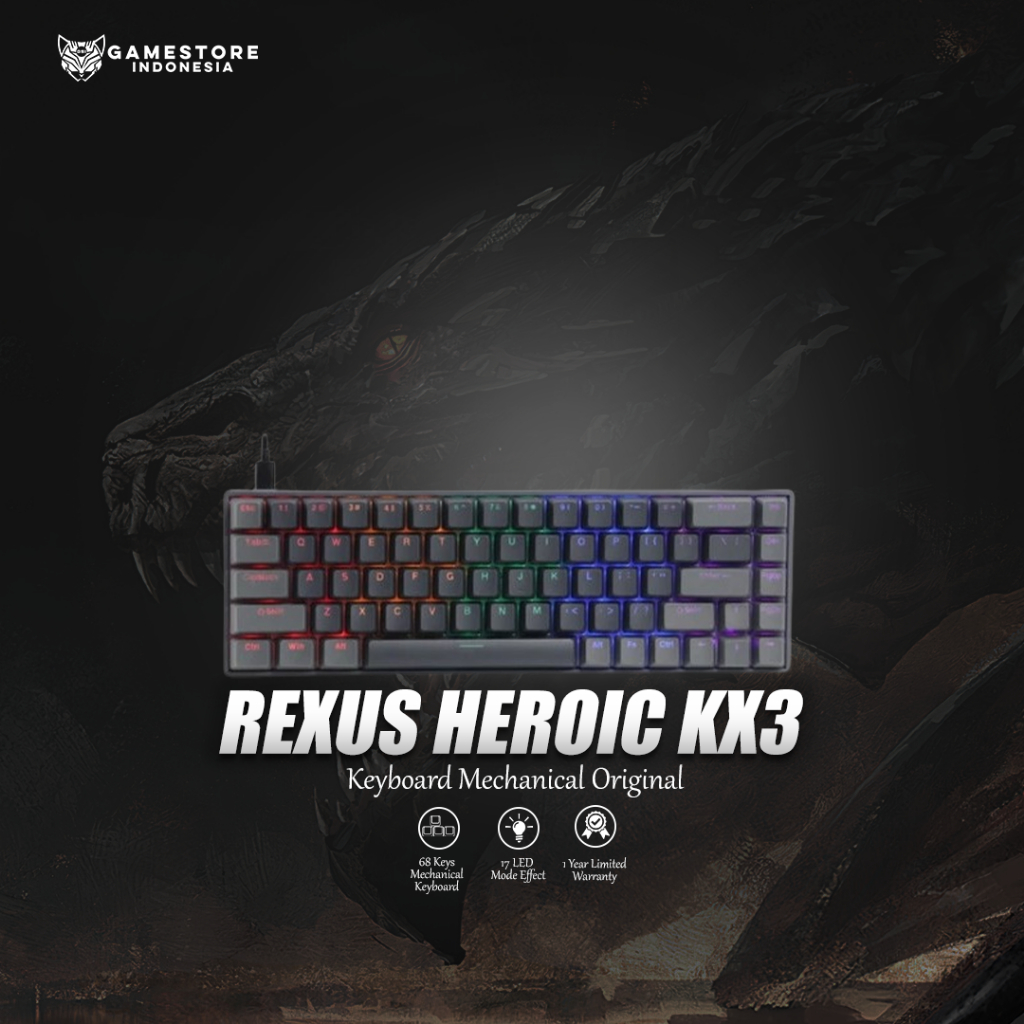 Jual Rexus Mechanical Keyboard Heroic KX3 - Original | Shopee Indonesia