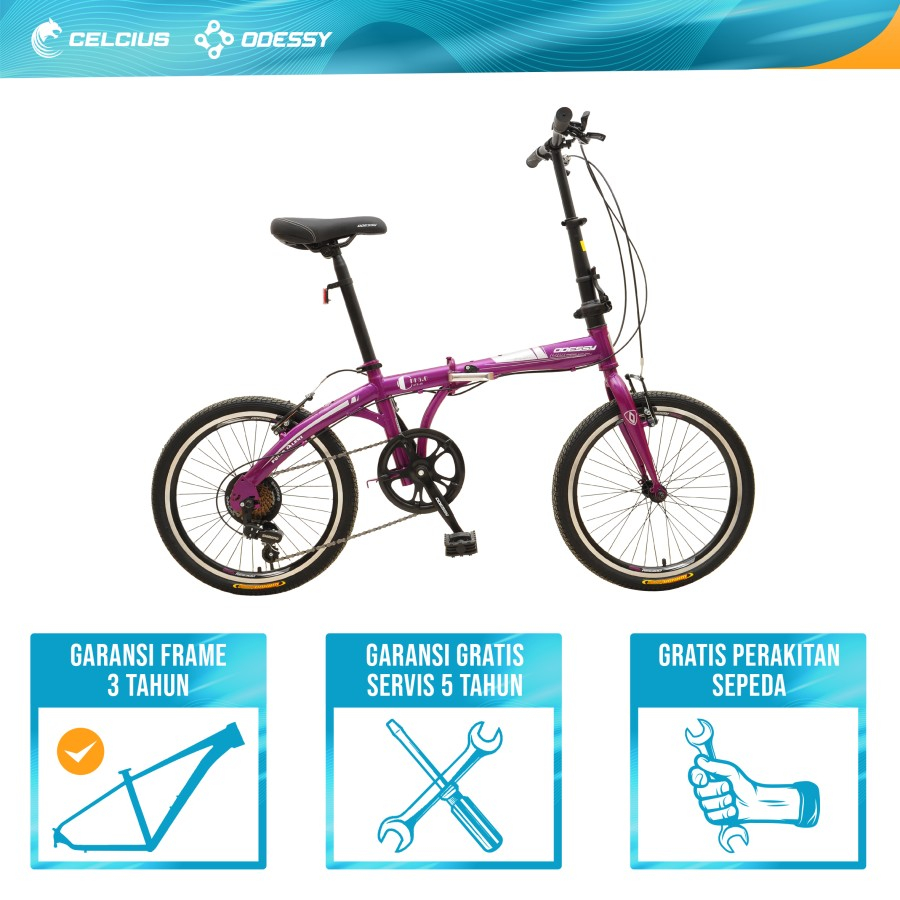 Jual Sepeda Lipat Odessy Ukuran 16 inch OD LP 16 72 WE Steel Folding 7 ...