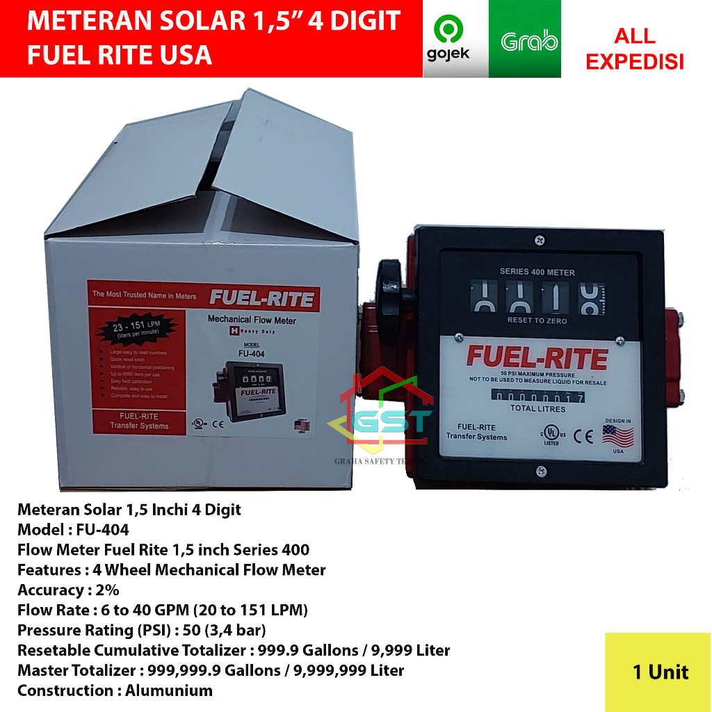 Jual FUEL-RITE flow meter solar 1,5 inch 4 digit | Shopee Indonesia