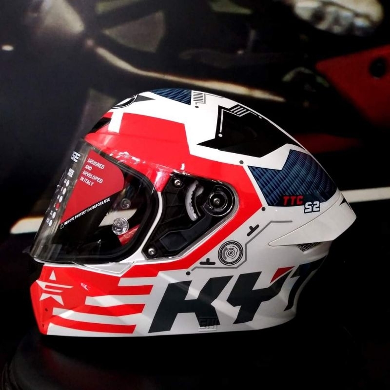 Jual KYT TT COURSE FUSELAGE RED WHITE | Shopee Indonesia