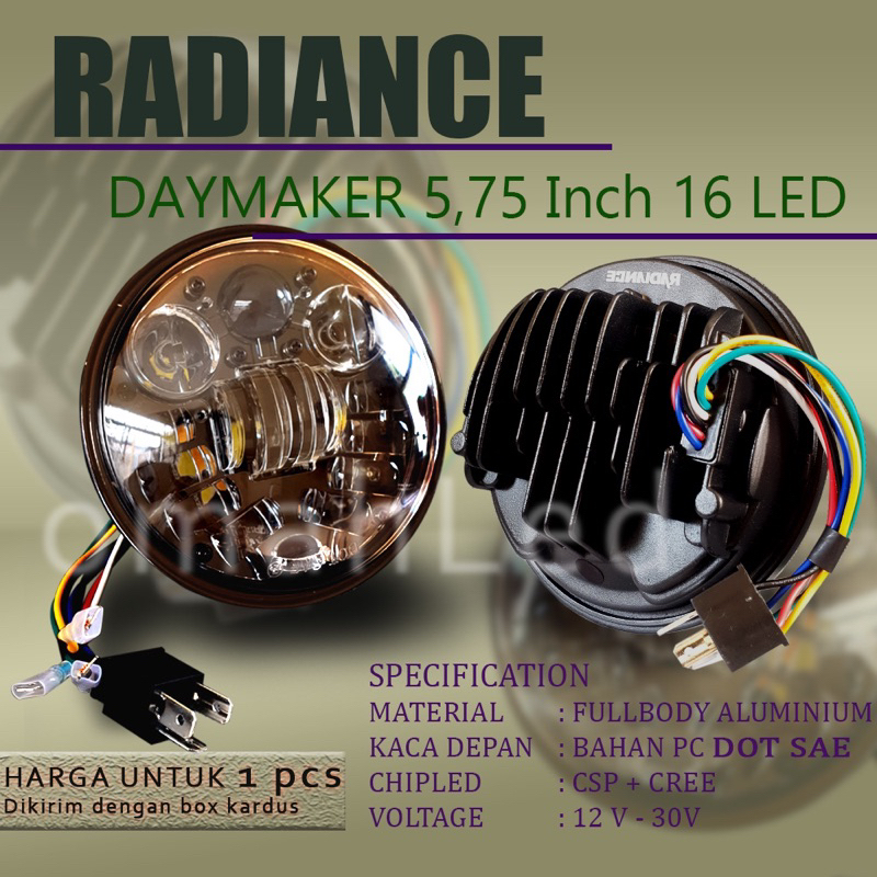 Jual Lampu Daymaker 5.75 Inch 16 Led Ori Import Radiance 12V 24V ...