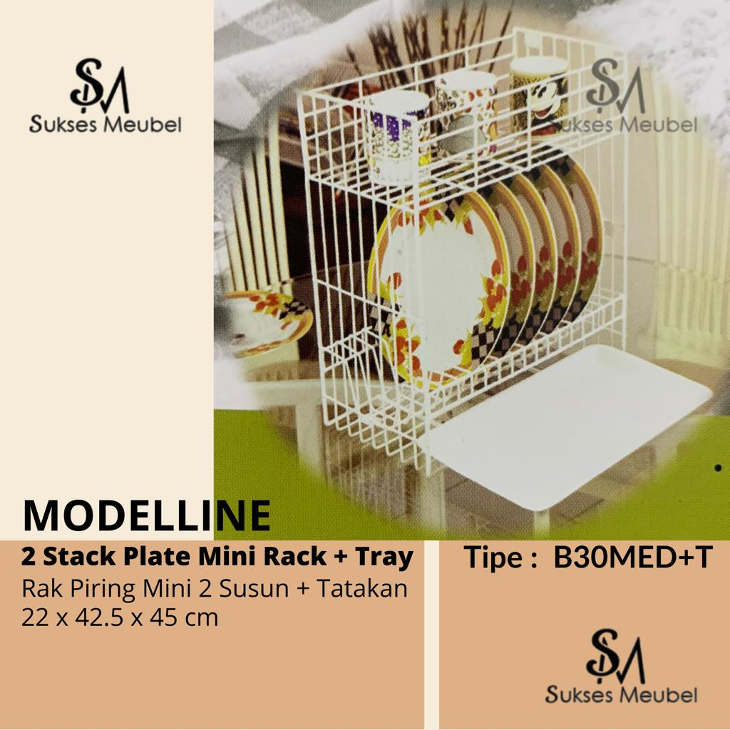 Jual MODELLINE Rak Piring Mini 2 Susun + Tatakan B 30 MED + T | Shopee ...