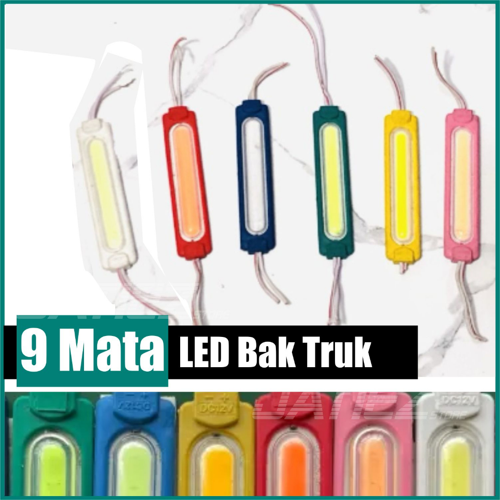 Jual Lampu Led Modul 9 Mata COB Lampu Led COB 9Mata Kolong Variasi Truk Mobil Motor 12V 24V ...