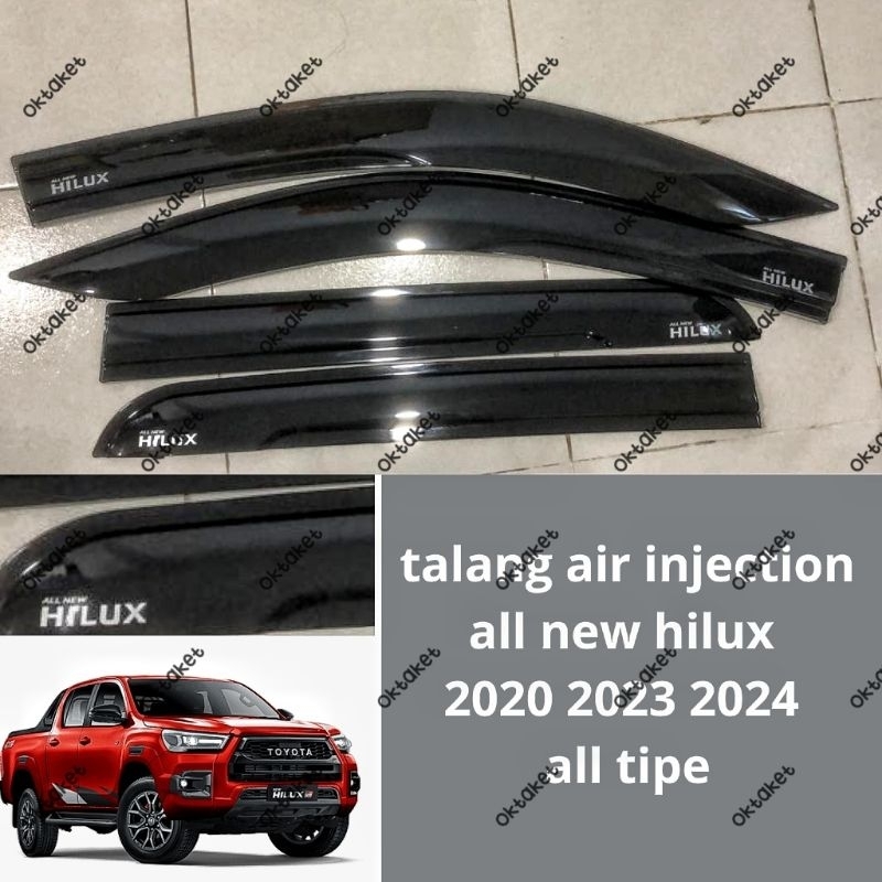 Jual talang air side visor injection all new Hilux 2020 2021 2023 hitam | Shopee Indonesia