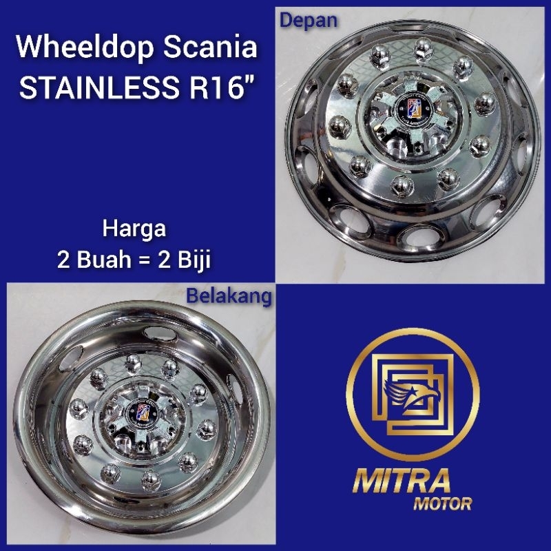 Jual [2 Buah] WHEELDOP WELDOP Truck 16" Scania Stainless | Shopee Indonesia