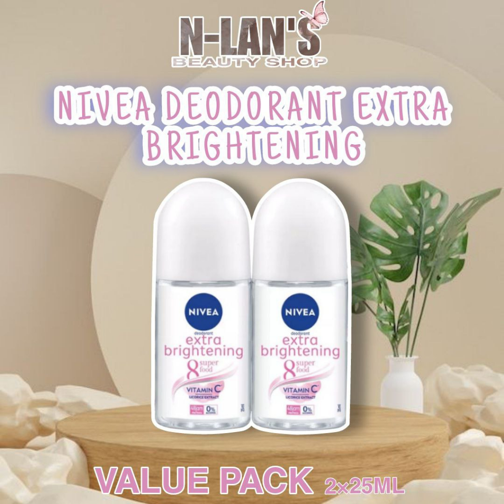 Jual Bundle Deodorant Extra Whitening Roll On By Nivea - 25 ml/pcs ...