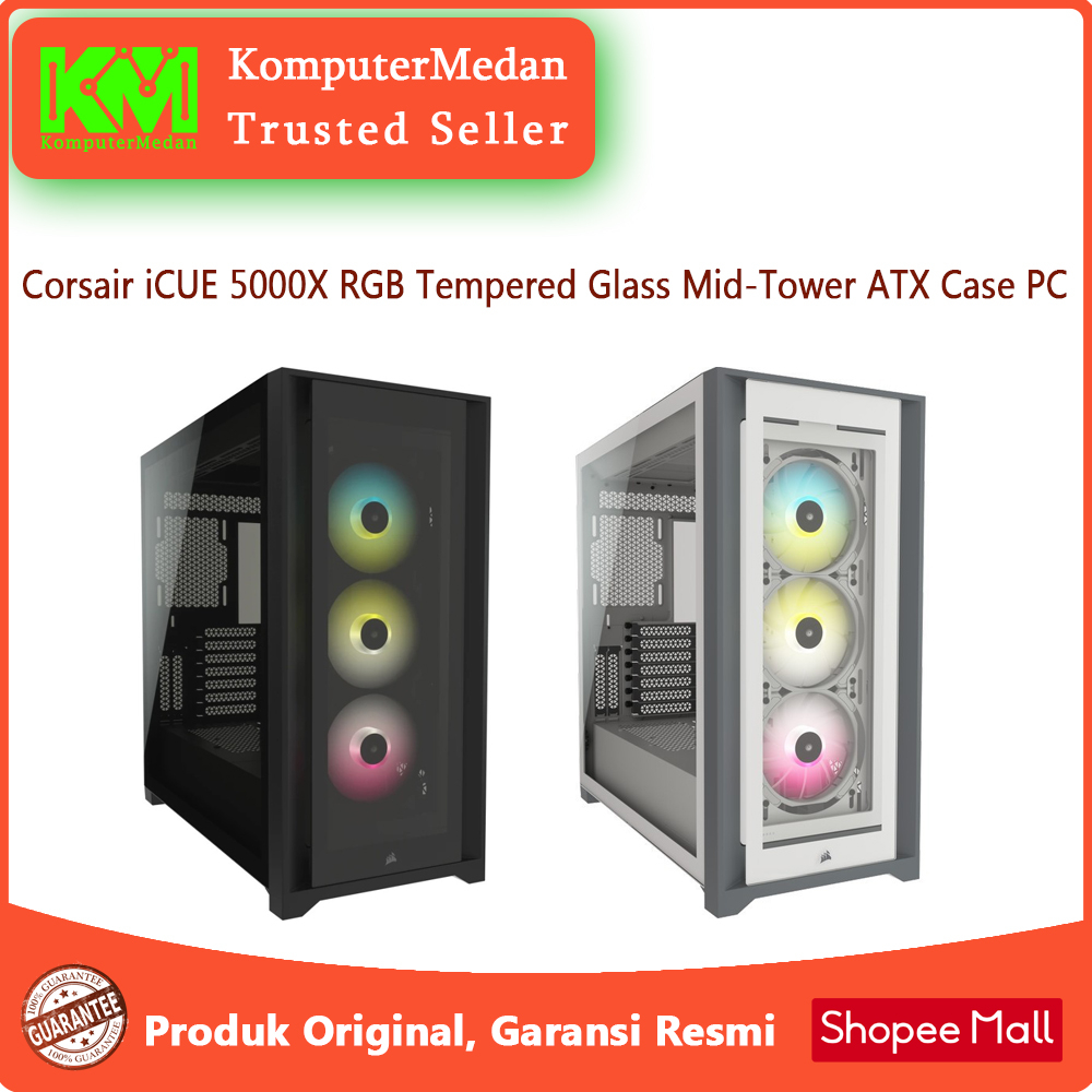 Jual Corsair iCUE 5000X RGB Tempered Glass Mid-Tower ATX Case PC ...