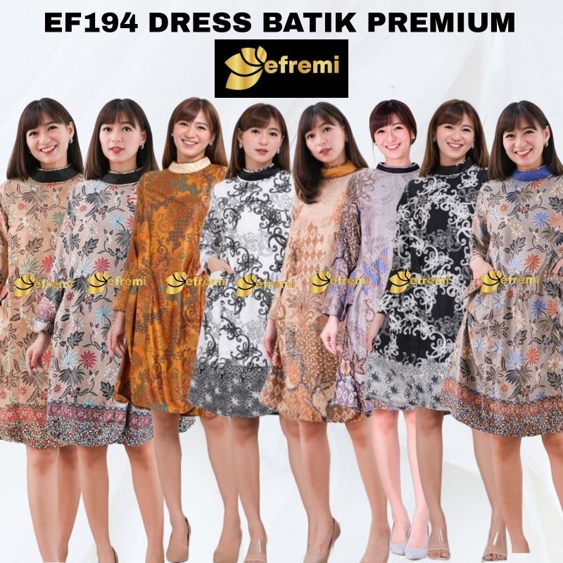 Jual EF194 DRESS BATIK MODERN/BATIK TRENDY/BATIK ETNIK/ BATIK INDONESIA ...