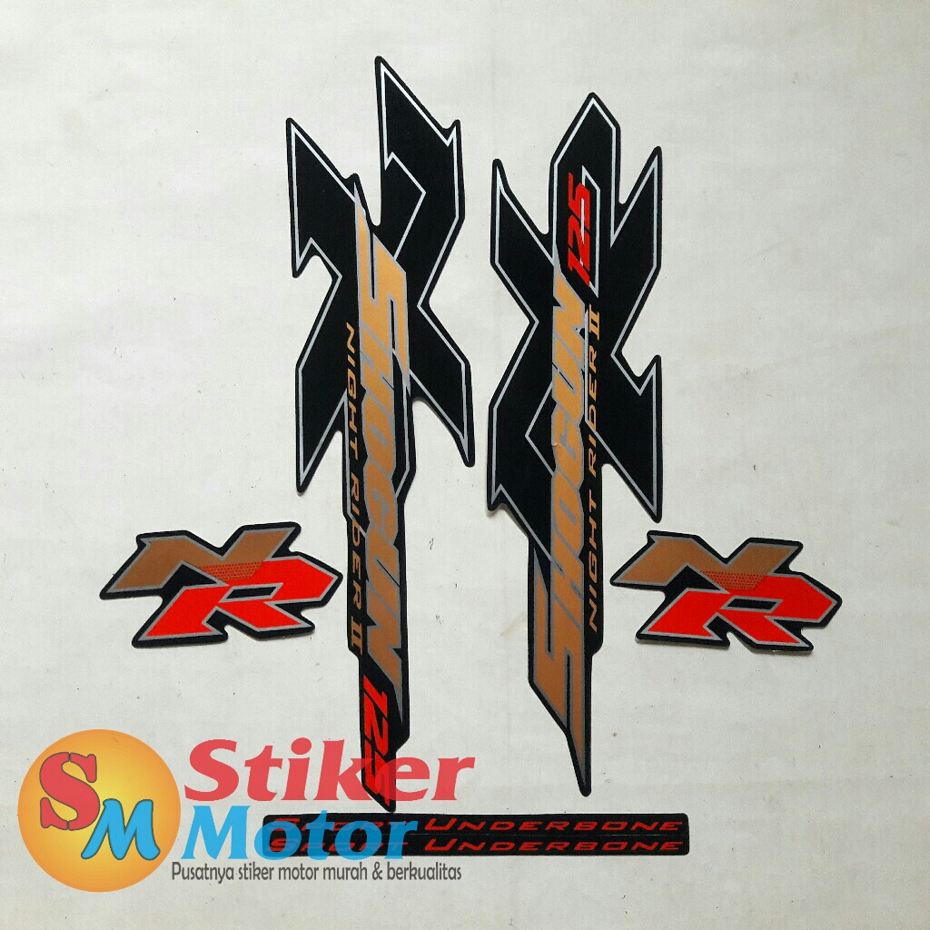 Jual sticker striping motor suzuki shogun nr 2 125 2009 FULL HITAM ...