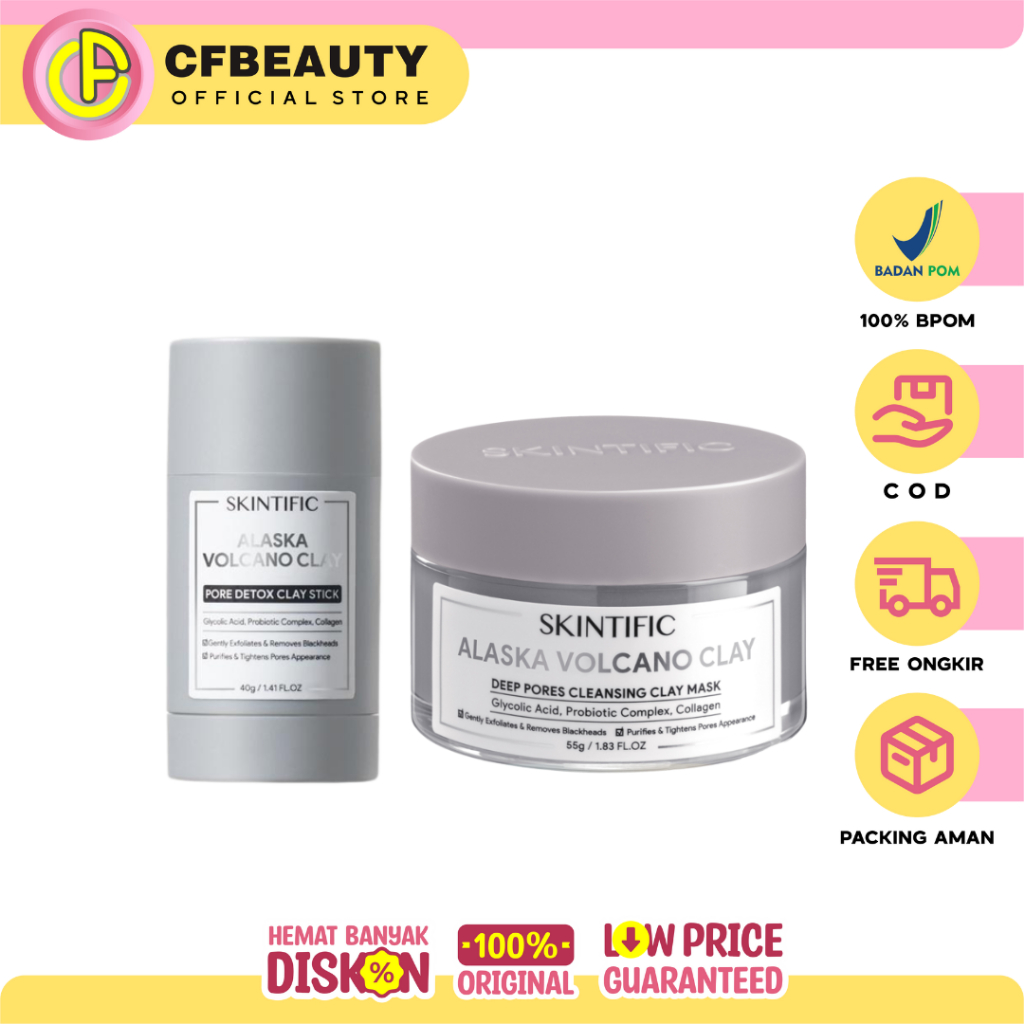 Jual SKINTIFIC Alaska Volcano Clay Mask Deep Pores Cleansing Mud Mask ...