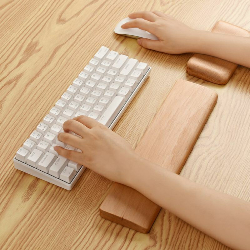 Jual Wooden wrist rest for keyboard Sandaran tangan keyboard kayu Jati ...