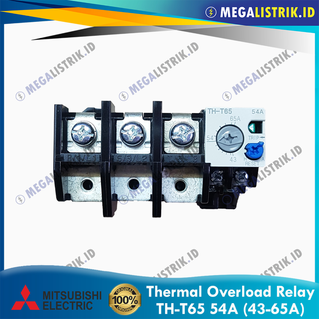 Jual MITSUBISHI TH-T65 54A (43-65A) / THERMAL OVERLOAD RELAY THT65 54 A ...