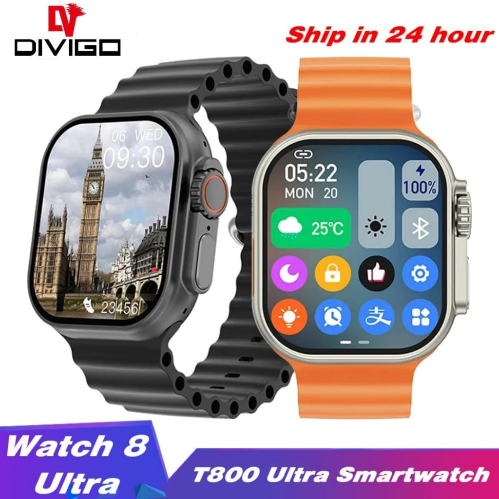 Jual JAM TANGAN SMARTWATCH DIVIGO T800 ULTRA BLUETOOTH CALL NFC HEART ...