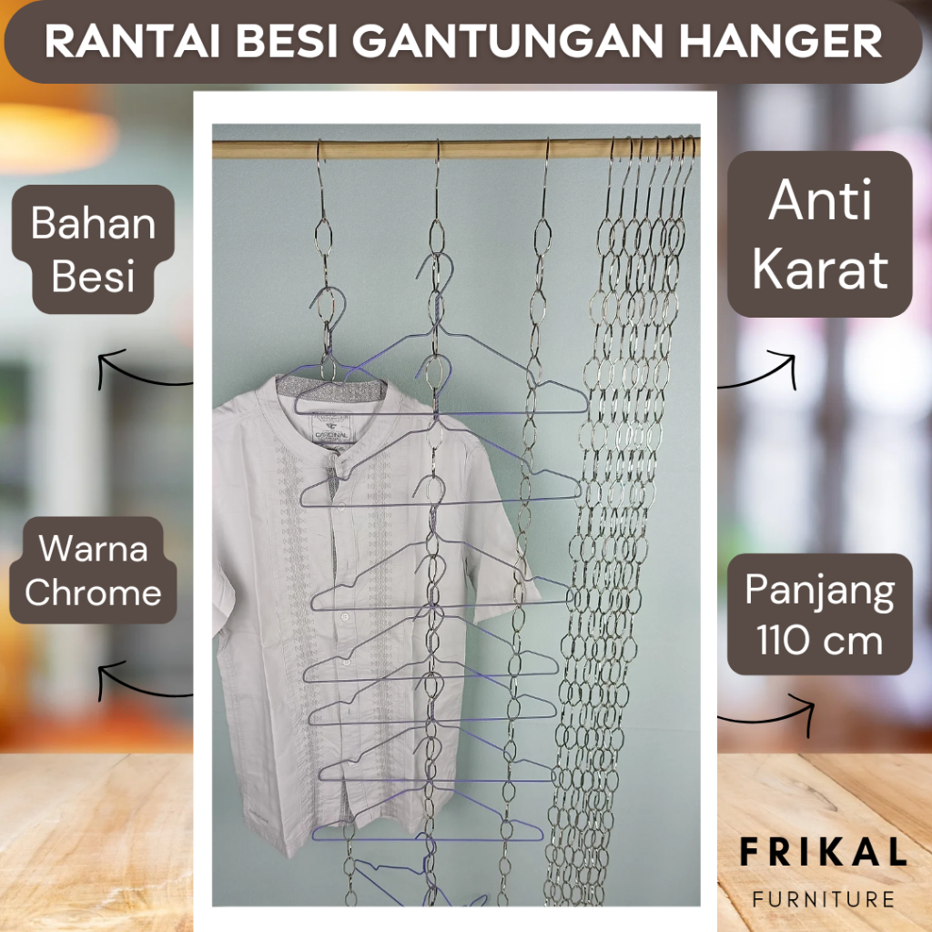 Jual Hanger rantai besi gantungan hanger baju dan kerudung minimalis ...