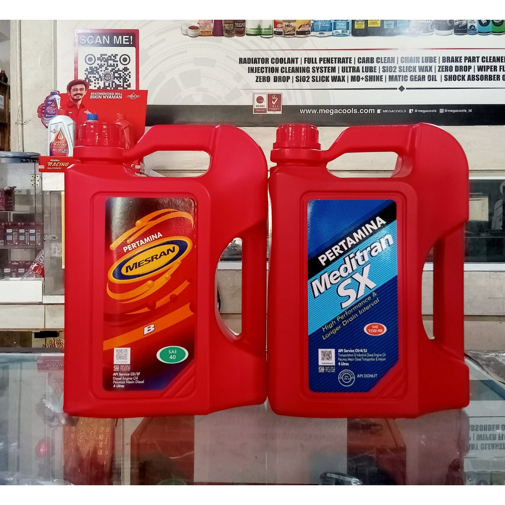 Jual Pertamina Oli Mesin Diesel Kemasan isi 4 Liter , Meditran SX Sae 15w/40 Diesel Oil Galon 4 ...