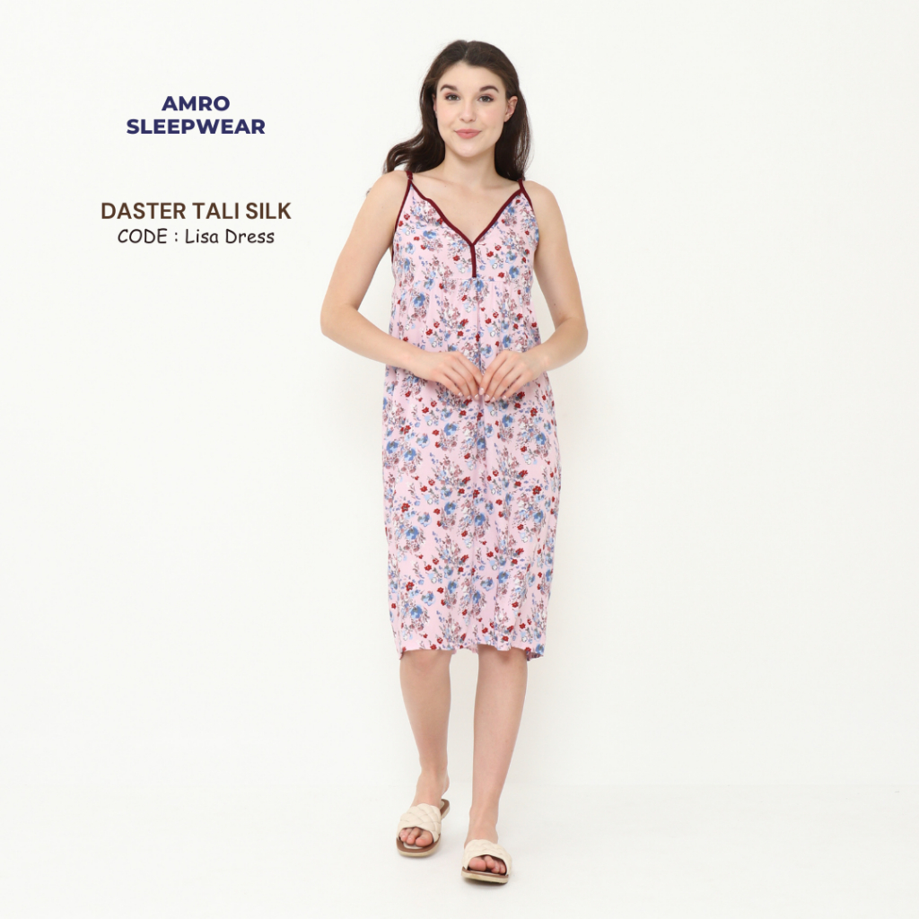Jual AMRO SLEEPWEAR - LUSI DRESS - DASTER TALI SILK - DT204 | Shopee ...
