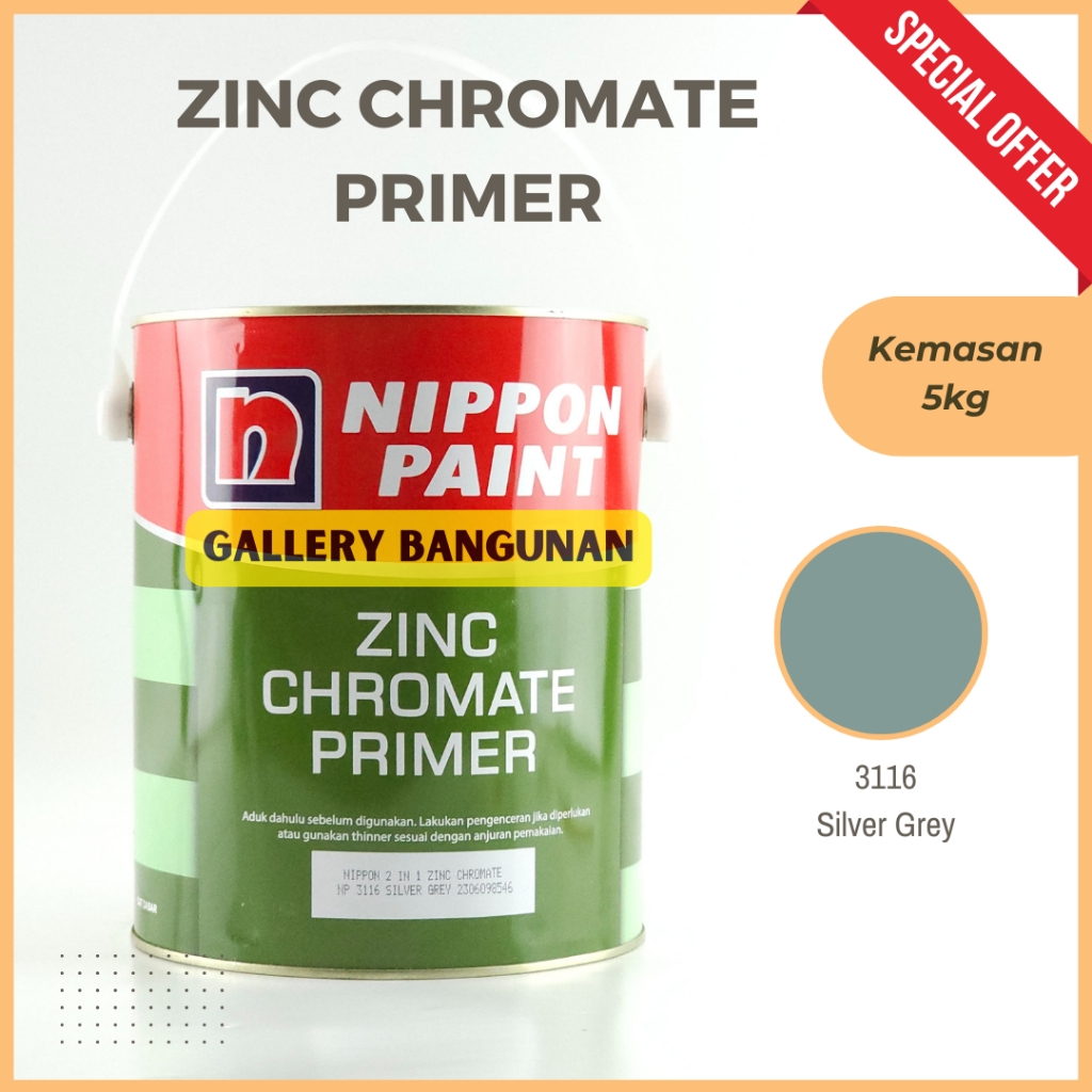 Jual Nippon Zinc Chromate 2 In 1 Np 3116 Silver Grey 5 Kg (Protective ...