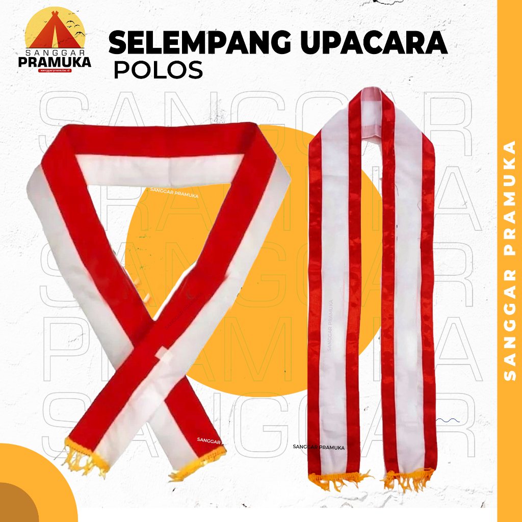 Jual Selempang Merah Putih / Selempang Petugas Upacara Polos Merah ...