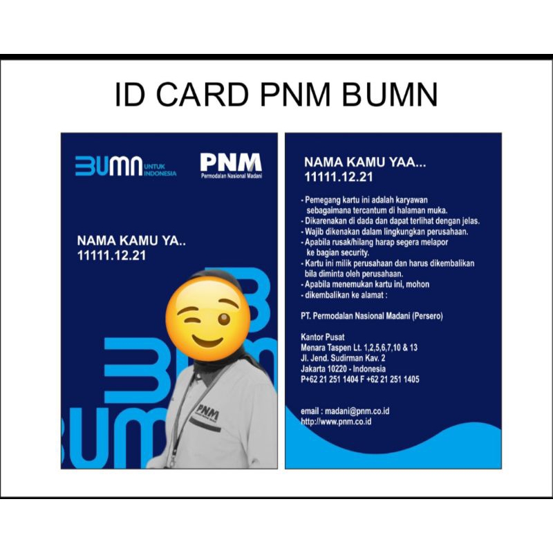 Jual Cetak Id Card BUMN custome BISA SATUAN printing | Shopee Indonesia