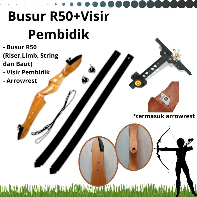 Jual Busur Standar Dewasa R50 Visir Sight Pembidik Arrowrest Cartel ...