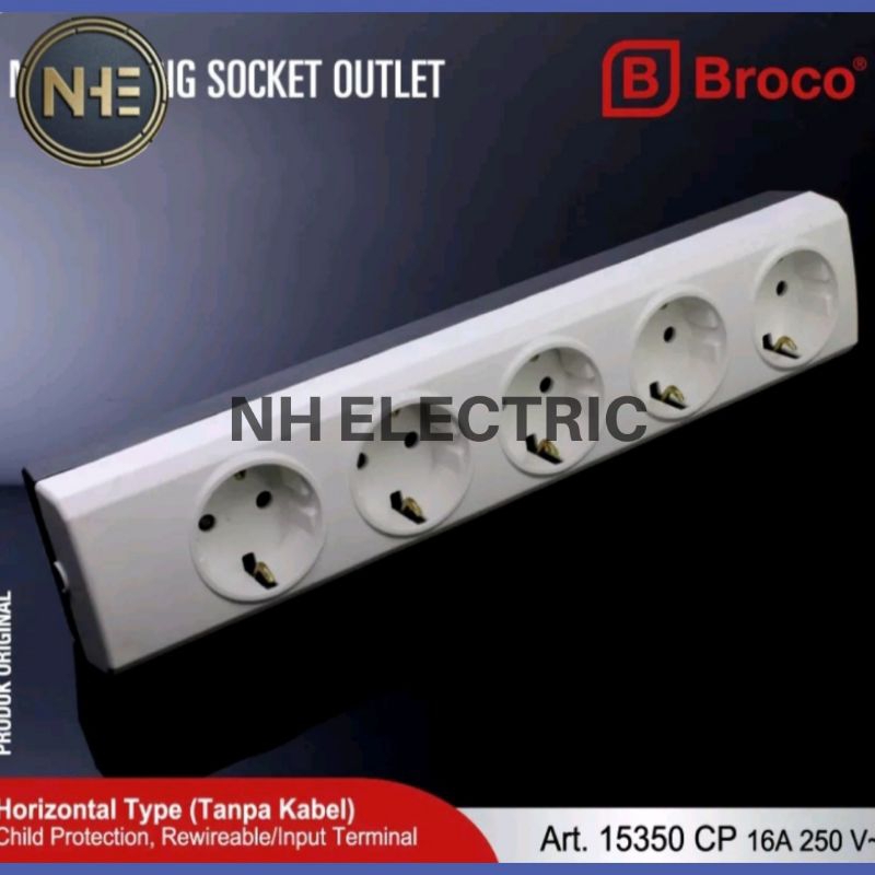 Jual Stop Kontak Terminal 5 Lubang Ncp 15530 Broco Multiple Portable ...
