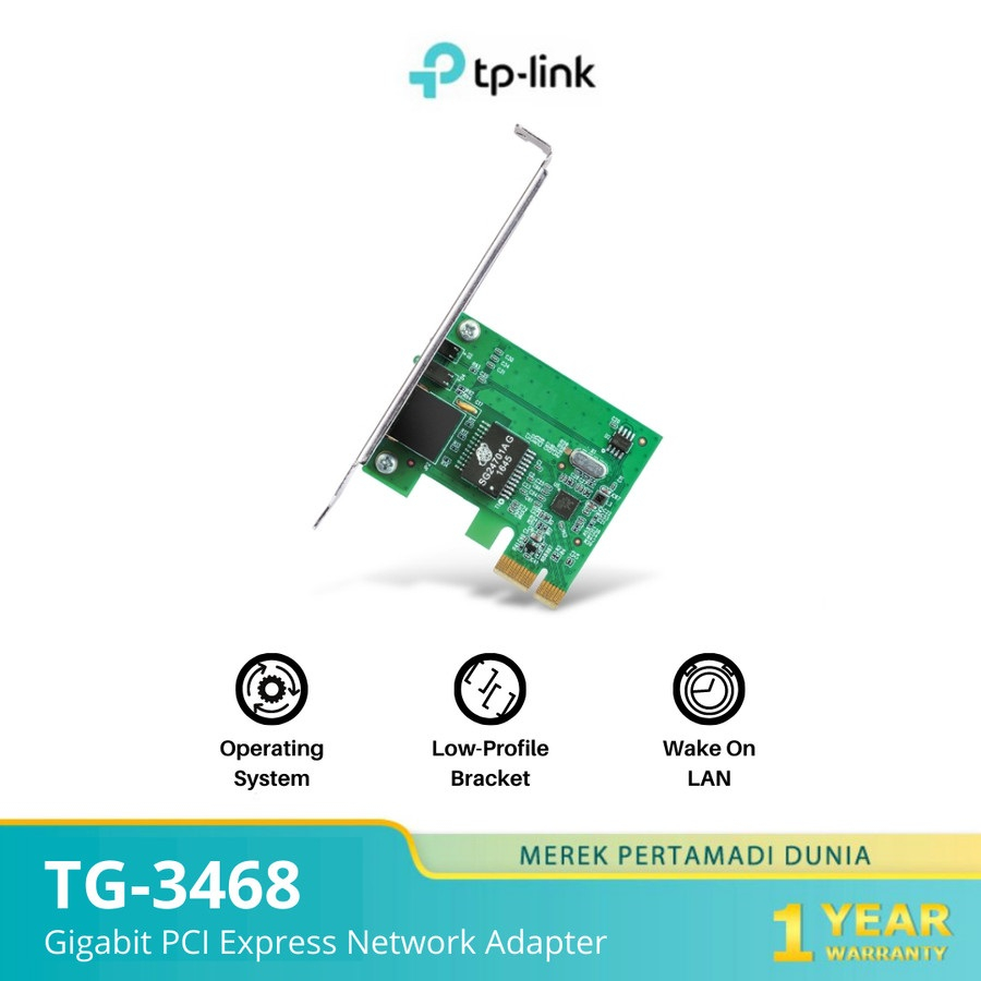 Jual TP-LINK LAN CARD TG-3468 Gigabit PCI EXPRESS NETWORK ADAPTER ...