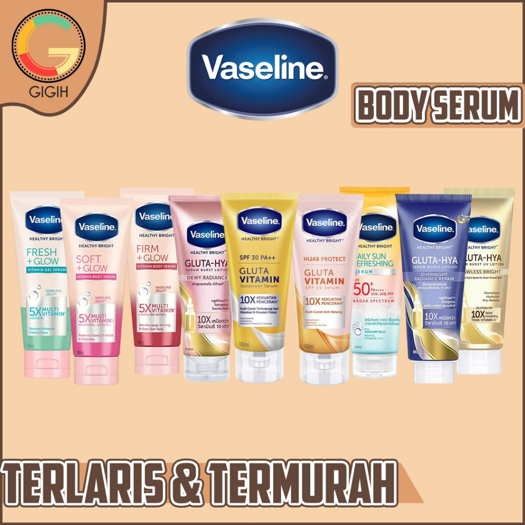Jual VASELINE HAND BODY SERUM 180ML ( GLUTA / SUN SERUM / FIRM GLOW GEL ...