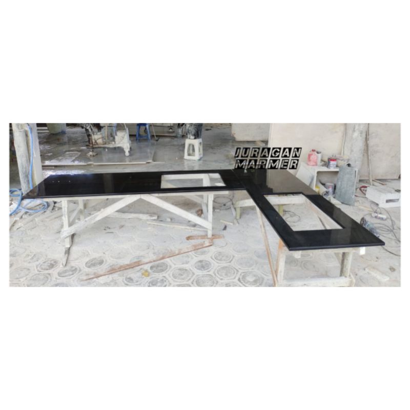 Jual Top Table || Daun Meja Kichen Set Dapur Batu Granit Hitam Model L ...