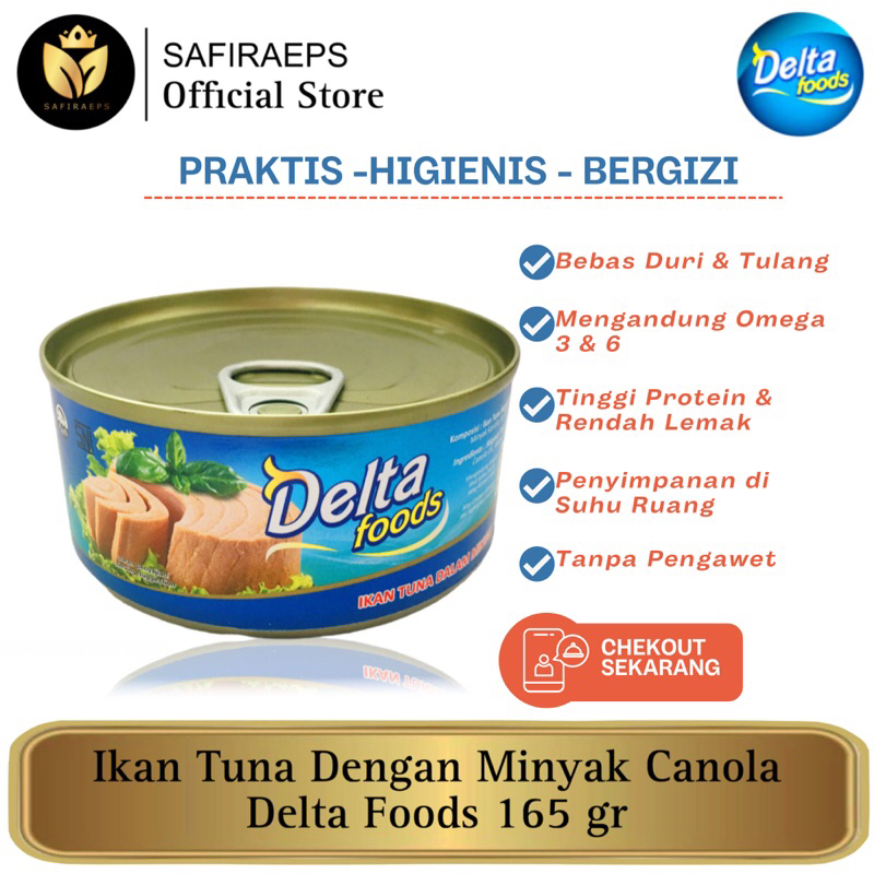 Jual Ikan Tuna Delta Foods 165 gr Dengan Minyak Canola | Shopee Indonesia