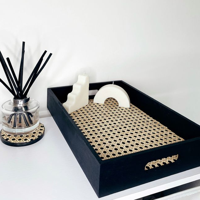 Jual nampan rotan hitam,nampan kayu rotan,piring,rotan,nampan,nampan ...