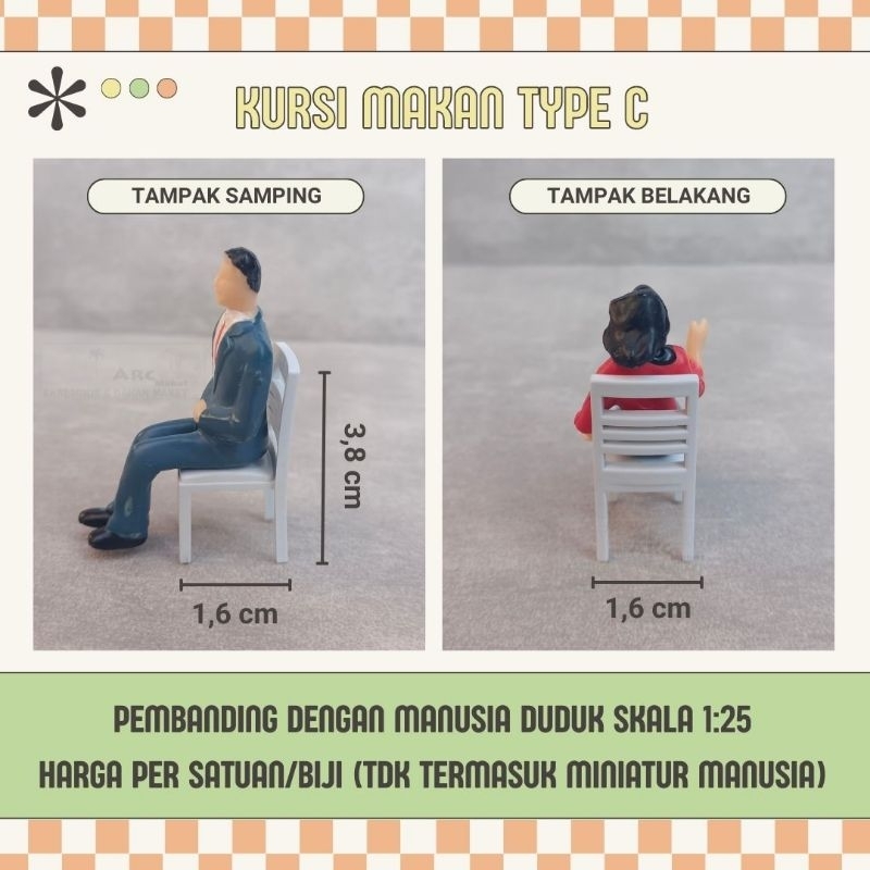 Jual MINIATUR KURSI MAKAN, KURSI SERBAGUNA, KURSI CAFE SKALA 1:25 UNTUK MAKET INTERIOR DAN ...