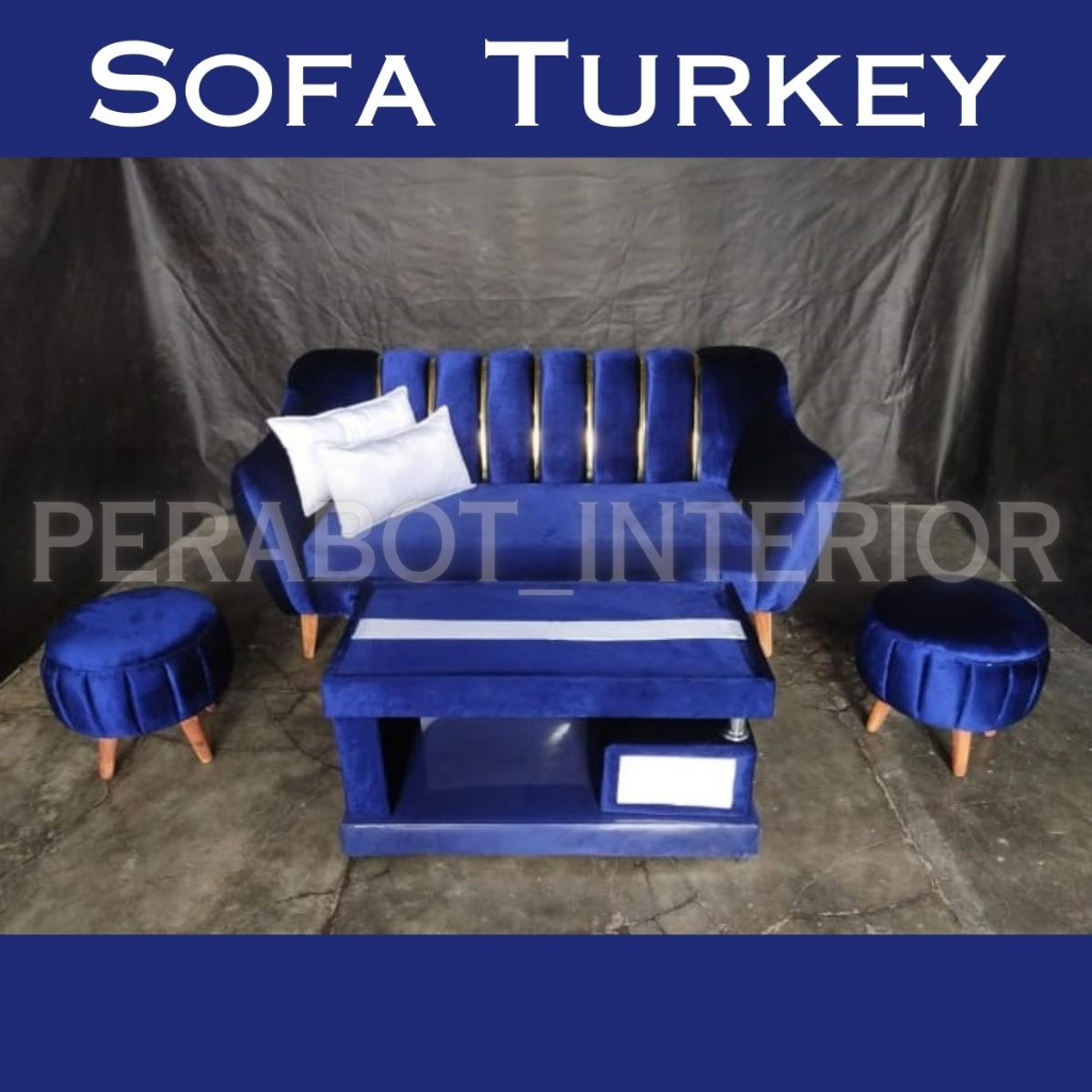 Jual Sofa Turkey 3 Seater + 2Puff + Meja Busa Tebal dan Kain Kualitas Premium / SOFA CUSTOM ...