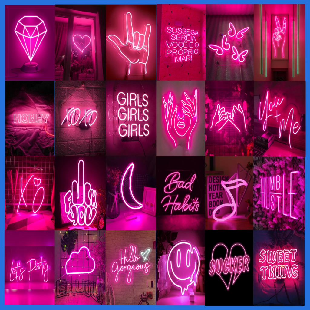 Jual Poster Dinding Aesthetic Tema Neon Pink Poster Dinding Murah ...