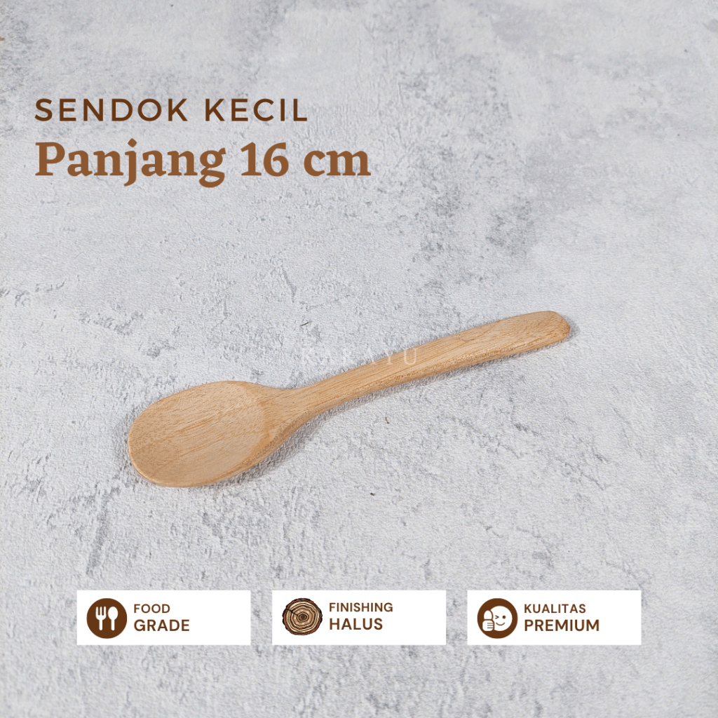 Jual Sendok Kayu Panjang 16cm / Sendok Makan Kayu / Souvenir Sendok ...