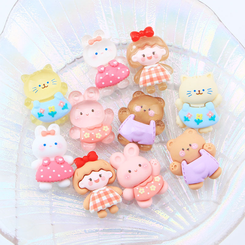 Jual Resin Clay Animal and Girl Series / Cat, Rabbit, Bear, Girls ...