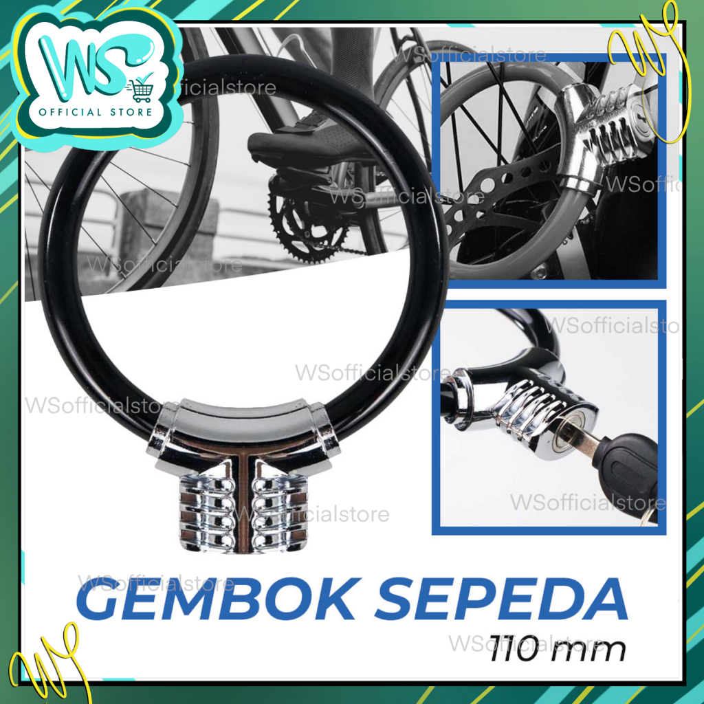 Jual KUNCI GEMBOK SEPEDA CABLE RING 110mm - BLACK - | Shopee Indonesia