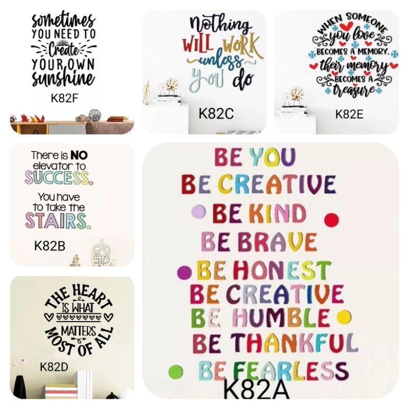 Jual Wallsticker mini quotes tulisan motivasi stiker dinding 30x45 cm ...