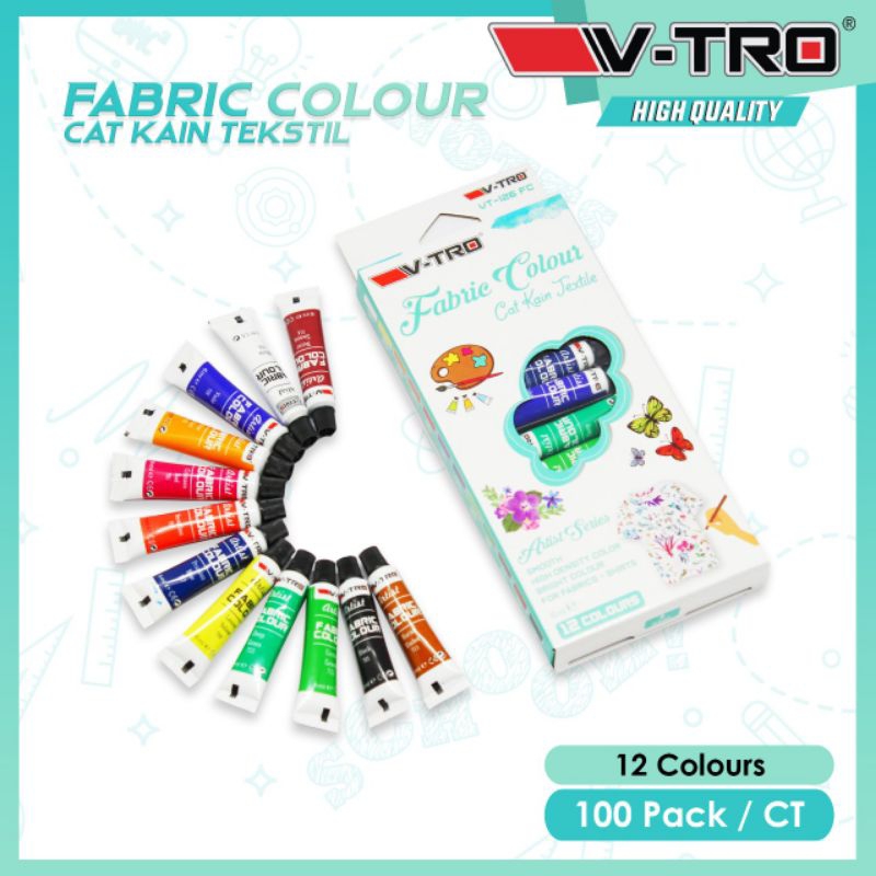 Jual cat kain/fabric 12 warna Vtro | Shopee Indonesia