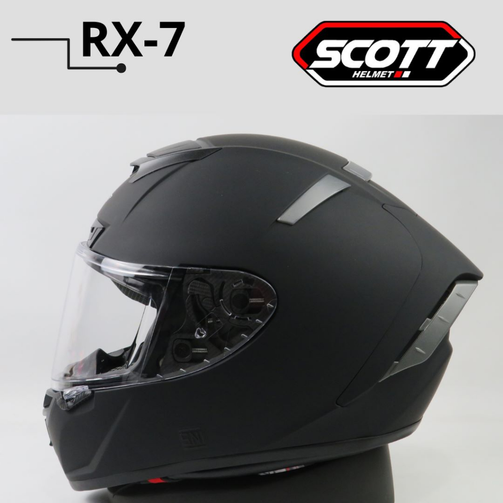 Jual Scott - Helm Full Face Dewasa RX-7 SNI / Black Doff | Shopee Indonesia